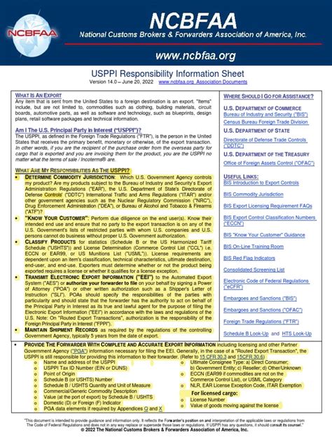 Usppi Responsabilities Pdf International Trade Commercial Policy