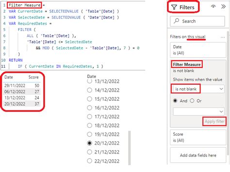 Solved Dax Filtered Date To Go 7 Days Back From Selected Microsoft Fabric Community