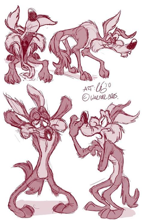 Wile E Coyote Gone Feral Cartoon Art Looney Tunes Show Cartoon Drawings