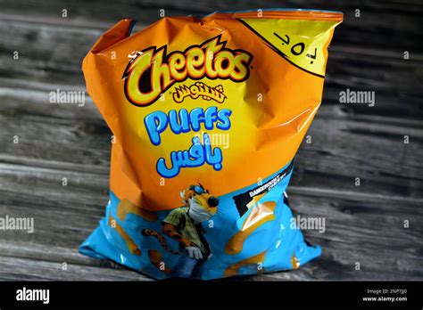 Cairo Egypt February 10 2023 Cheetos Puffs With Enriched Corn Meal That Contain Flavors And