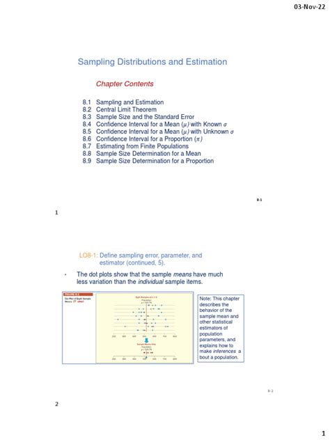 Sampling Distribution-2022 | PDF | Estimator | Sample Size Determination