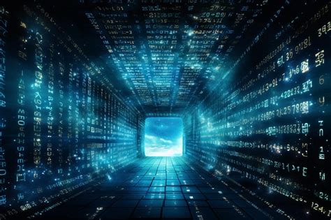 Premium Photo Programming Code And Tacit Computer Coding Tunnel Technology Background