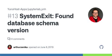 Systemexit Found Database Schema Version · Issue 13 · Yunohost Appsjupyterlabynh · Github