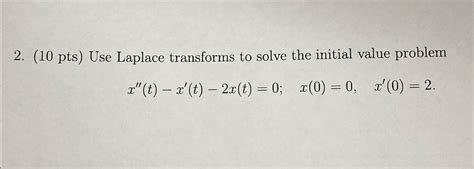 Solved (10 ﻿pts) ﻿Use Laplace transforms to solve the | Chegg.com