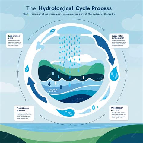 The Hydrological Cycle Process Visually For Learning Course Water Hydrological Cycle Infographic