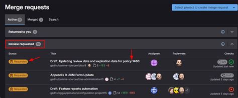 Approving Merge Requests Policy And Manual Management System PAMMS