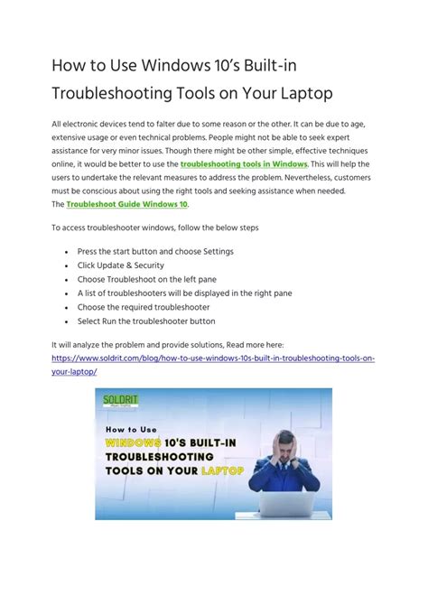 PPT How To Use Windows S Built In Troubleshooting Tools On Your Laptop PowerPoint
