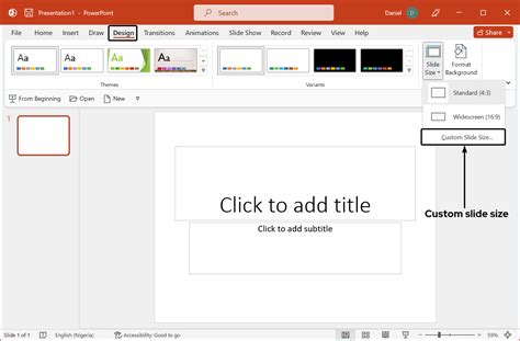 Slide Size