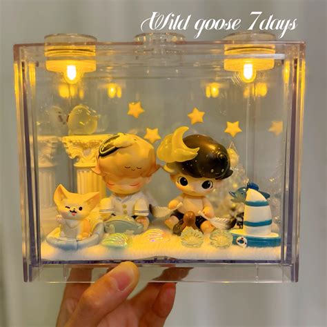 【壹樂】dimoo夢裏夢外場景佈置 造景 夢裏夢外 Dimoo Popmart 展示盒 收納佈置 積木展示盒 發光展示盒 蝦皮購物