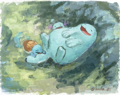 Squirtle Wooper And Quagsire Pokemon Drawn By Koala0l Danbooru