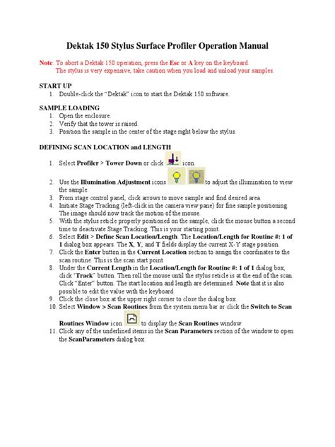 Profilometer Manual Pdf Icon Computing Menu Computing