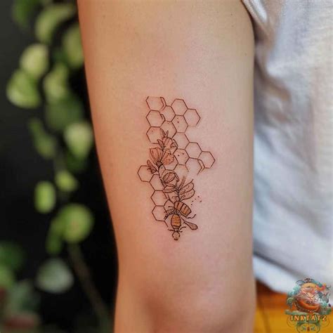 Honeycomb Flower Tattoo