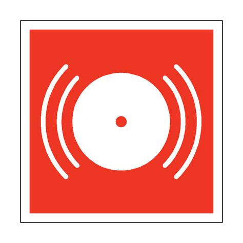 Fire Alarm Symbol Square Sticker