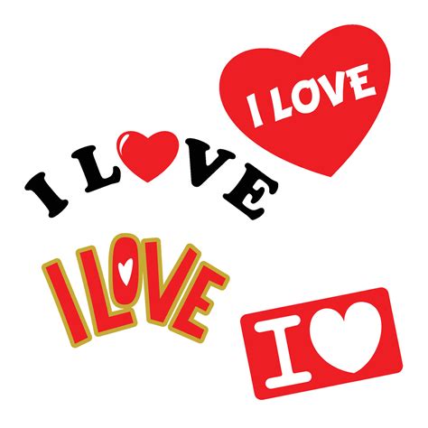 I Love You Text Symbol Set 29209473 Vector Art At Vecteezy