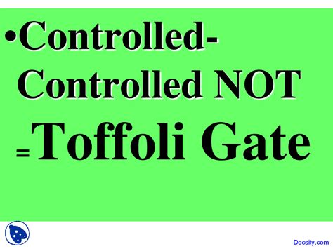 Controlled Quantum Computing Lecture Slides Docsity