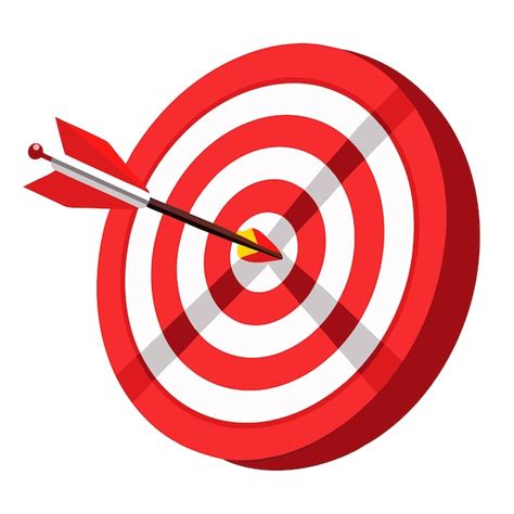 Premium Vector Red Dart Arrow Hitting In The Target Center Of Dartboard Vector Illustration