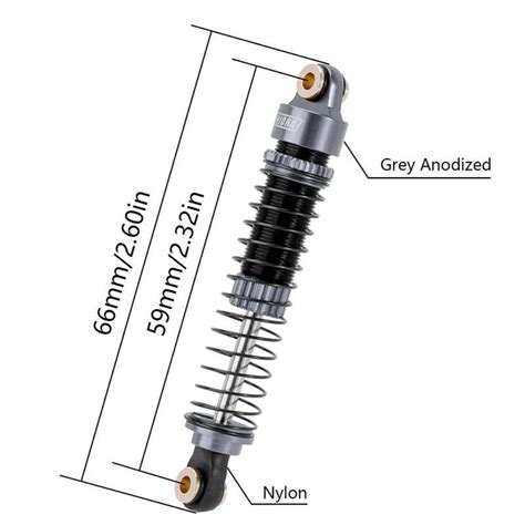 Injora 59mm Long Threaded Oil Filled Shocks For 118 Trx4m 4m 42 2pcs