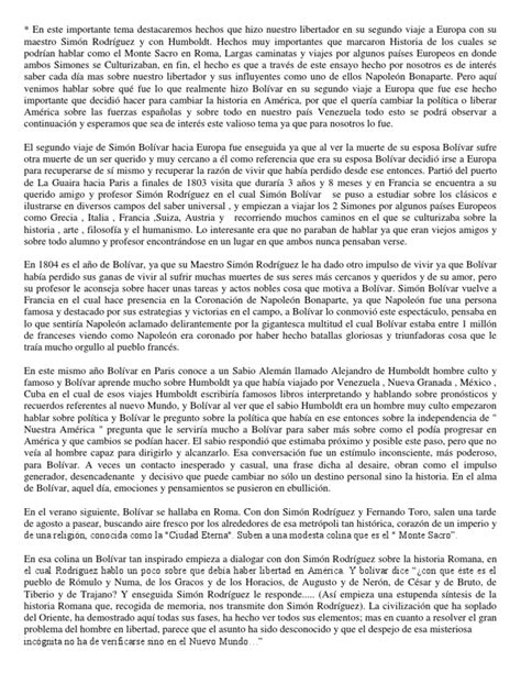 Segundo Viaje De Simón Bolívar A Europa Pdf Napoleón Viajes Por