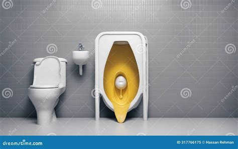 Urinal For Men Standing Up Peeing In Toilet Icon Vector Illustration 326706628