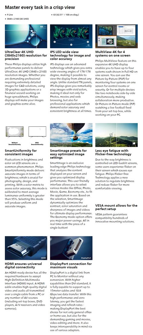 Philips In K IPS MultiView Monitor P Msy Com Au