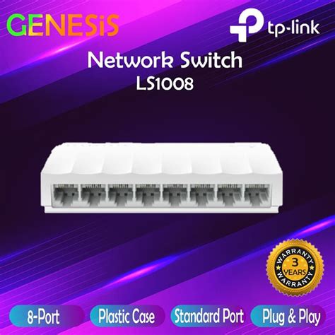 Tp Link Ls1008 8 Port Standard 10 100mbps Desktop Switch With Plastic Case Shopee Malaysia