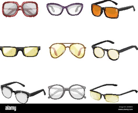 Computer Glasses Set Cartoon Vector Illustration Stock Vector Image