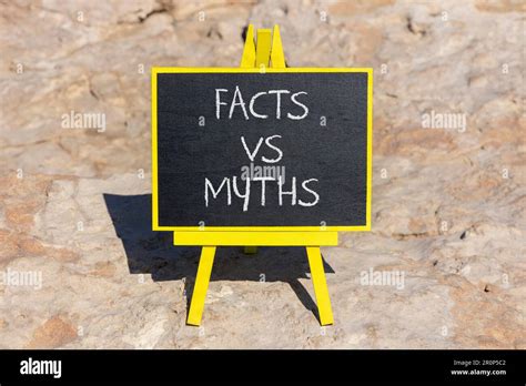 Facts Vs Myths Symbol Concept Words Facts Vs Myths On Black Chalk