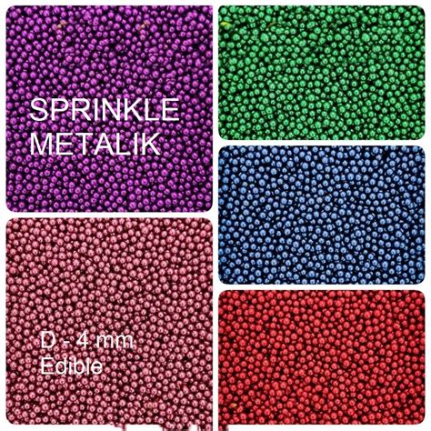 Jual S1003 Sugar Sprinkle Metalik Trimit Mutiara Bulat Trimit Hiasan