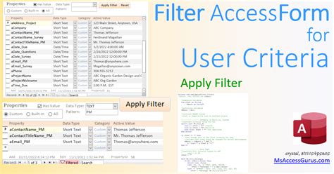 Apply Filter To A Form Based On Criteria