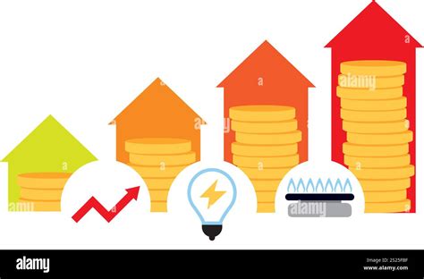 Global Energy Crisis High Energy Costs Inflation Graph Increase In Energy Charges Vector