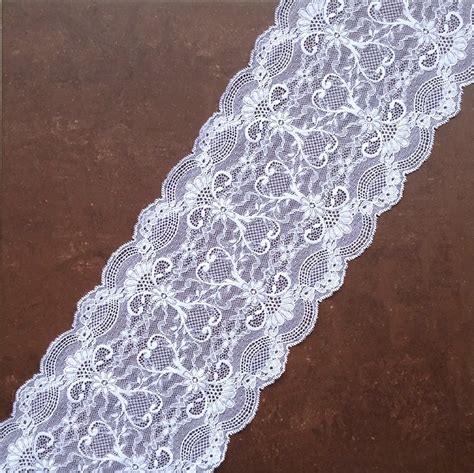 Stretch Lace White Color White Lace Fabric Elastic Lace