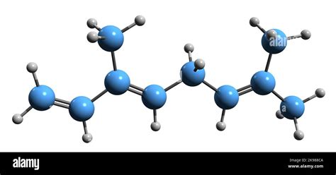 3d Image Of Ocimene Skeletal Formula Molecular Chemical Structure Of