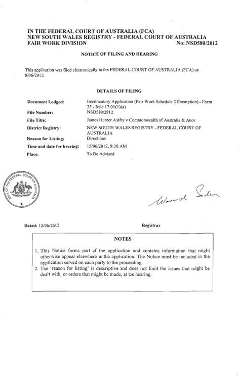 Federal Count Affidavit Form Federal Count Of Australia Free Download