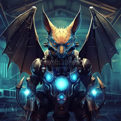 A Robot Bat Digital Illustration Stock Illustration Illustration Of