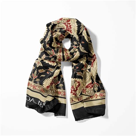 Ikat Ethnic Men Scarf Premium Collection Black Wolf