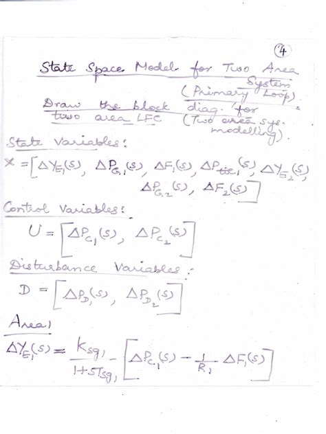 State Space Model Of Two Area Lfc Pdf