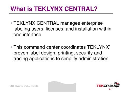 Ppt Streamline Labeling Administration With Teklynx Central