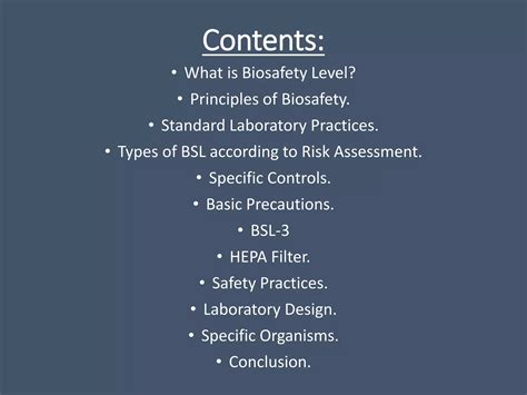 Biosafety Level 3 Pptx