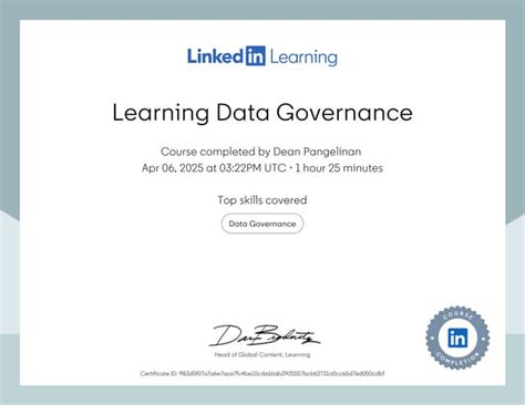 Certificateofcompletionlearning Data Governancepdf