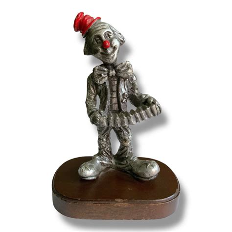 Vintage Pewter Circus Clown Figurine George Good 1984 45 Accordion