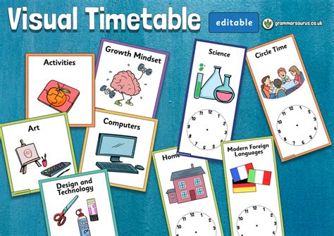 Ks2 Visual Timetable Editable Grammarsaurus