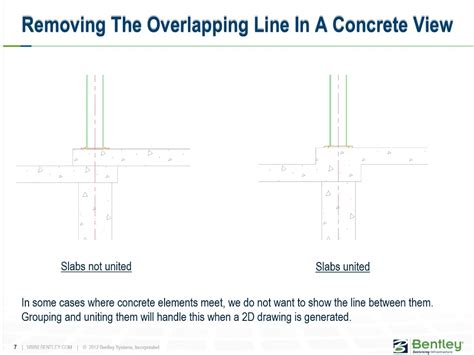 how to remove overlapping line in a concrete view using dynamic view