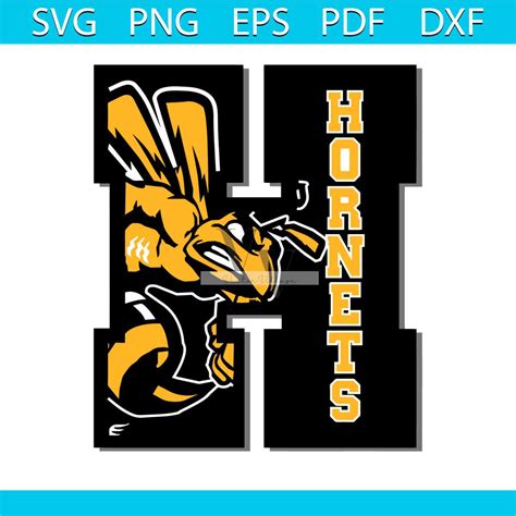 Vintage Hornet Football Logo Team Svg Cutting Digital File Inspire Uplift