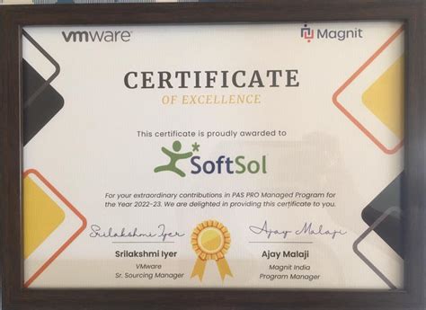 Supplier Excellence Award 2023 Softsol