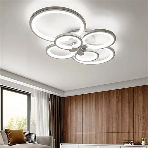 Modern 6 Light Circular Led Semi Flush Ceiling Light Fixture For Nordic