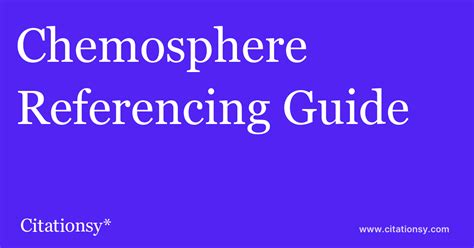 Chemosphere Referencing Guide ·chemosphere Citation · Citationsy
