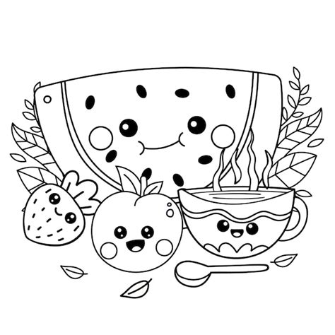 Food With Faces Coloring Pages