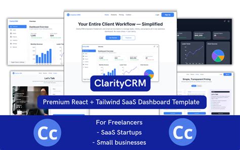 Claritycrm React Tailwind Saas Admin And Crm Dashboard Template