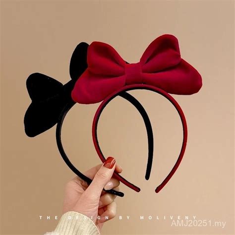 French Headdress 发箍 发饰 高颅顶 显脸小 时尚红色蝴蝶结发箍头饰女外出百搭白鹿压发头箍防滑发卡218 Shopee Malaysia