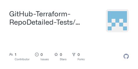 Github Github Terraform Repodetailed Teststerraform Template Module